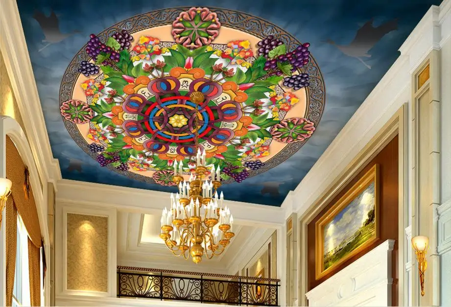Custom Ceiling wall paper luxury 3d modern Pattern wall papers home ...