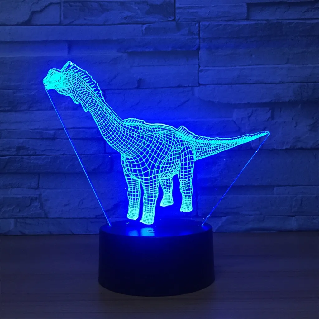 MUQGEW динозавр 3D ночник настольная лампа 7 цветов 3D Оптическая ...