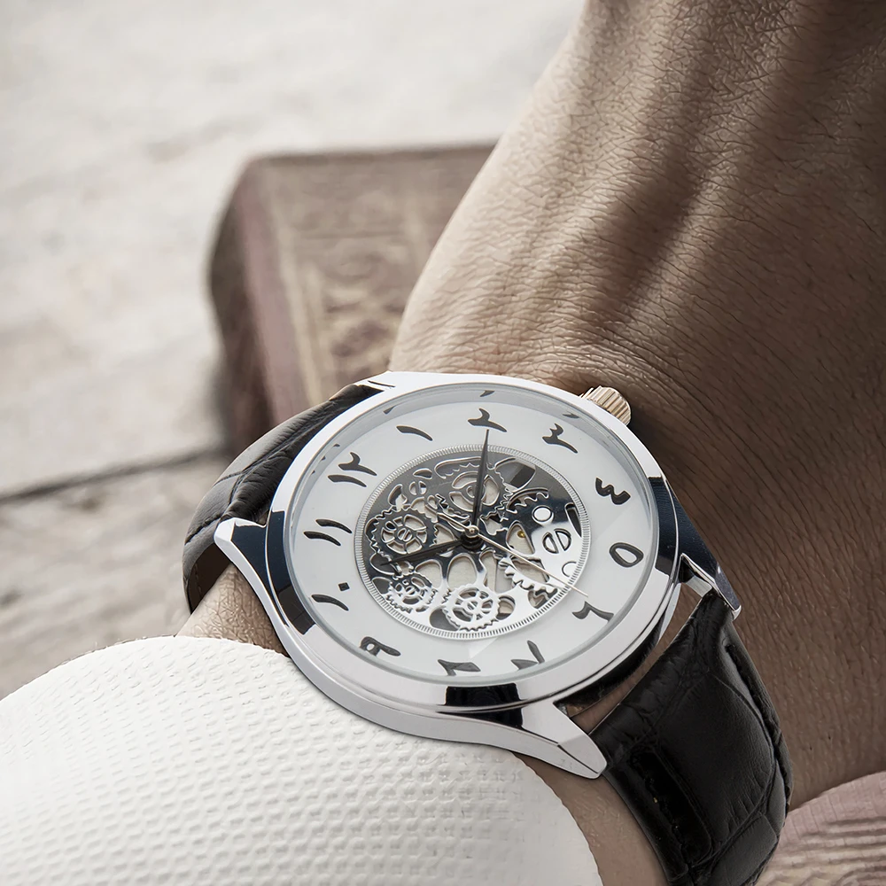 Arabic Watches Men Arabe Montres Hommes Leather Arabian Wristwatch Male ...