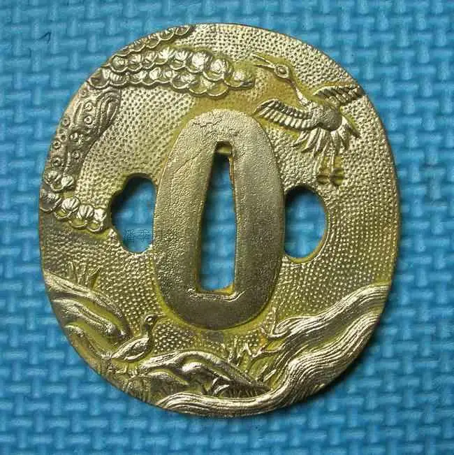 Copper Tsuba Japanese Brass Tsuba Guard Fitting For Japanese Sword ...