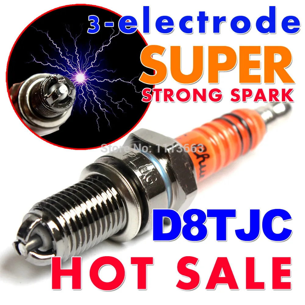 Three electrode Super D8TC D8TJC Motorcycle Spark Plug 125cc 150cc ...