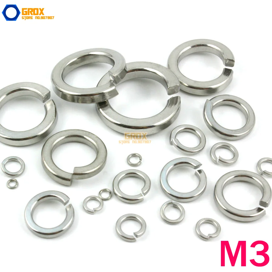 600 Pieces M3 Split Lock Washer Marine Grade 316 Stainless Steel ...
