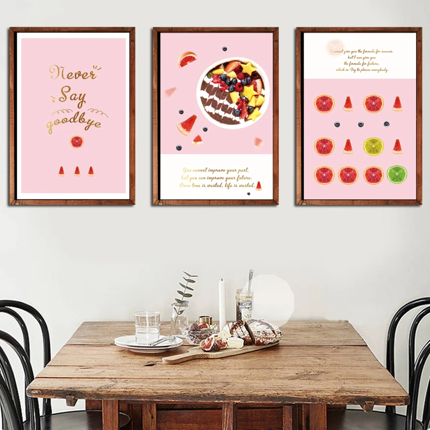 Nordic Poster Fruit Cake Posters And Prints Wall Art Canvas Painting ...