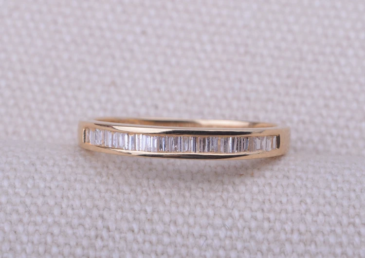Sterling Silver Rose Gold Plated Ladder Side Wedding Diamond Band Ring ...