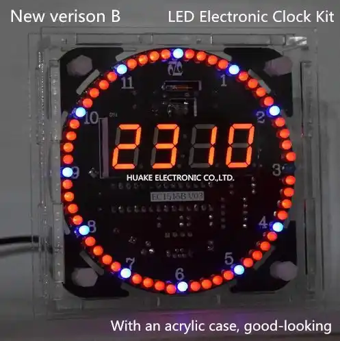 DIY DS1302 Rotating LED Electronic Digital Clock Kit 51 SCM Learning ...