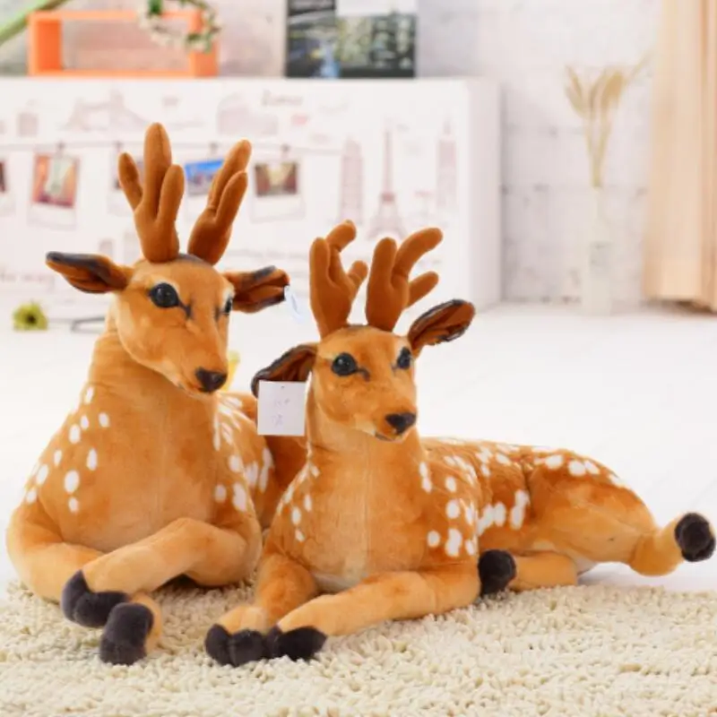 Simulation Plush Sika Deer Stuffed Toy Soft Deer Plush Doll For Kids ...