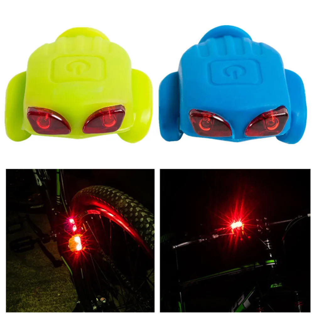 LED Silicone Bike Bicycle Front Rear Lights Push Cycle Clip Light ...