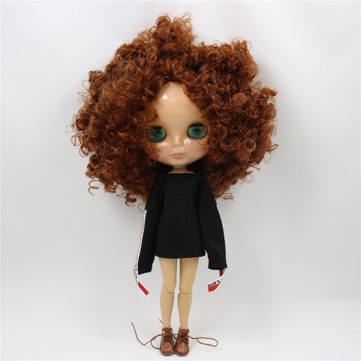 Tina – Premium Custom Neo Blythe Doll with Brown Hair, Tan Skin & Shiny ...