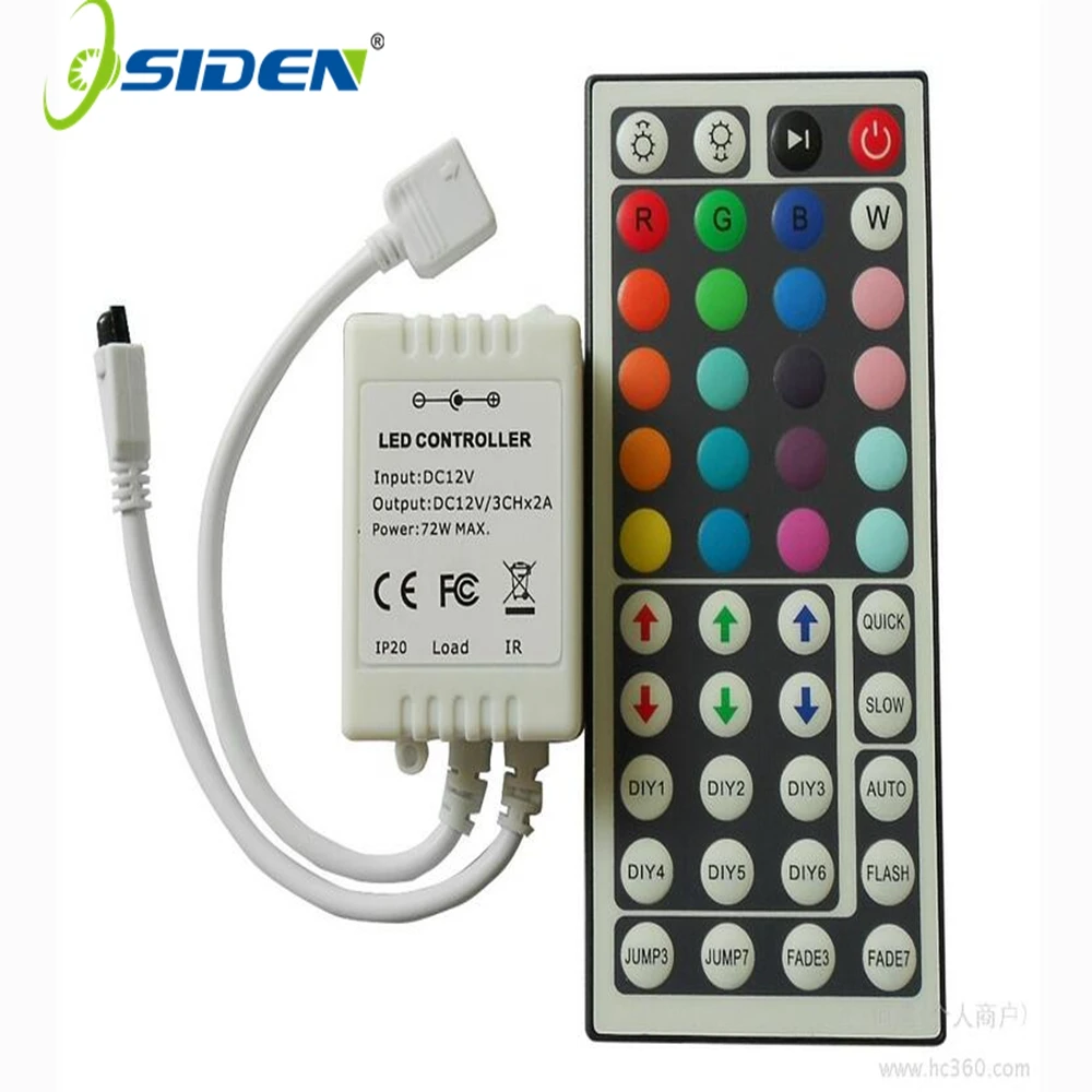 Controlador De Led 44 Teclas Led Ir Rgb Controler Led Luzes Controlador ...