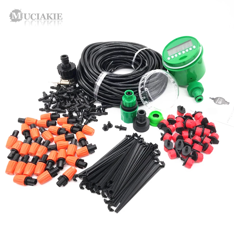 Muciakie 25m Automatic Micro Drip Misting Irrigation System Garden ...