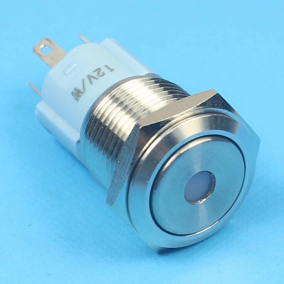 16mm Latching Dot Led Illuminated Light 1No1Nc Push Button Switch Metal ...