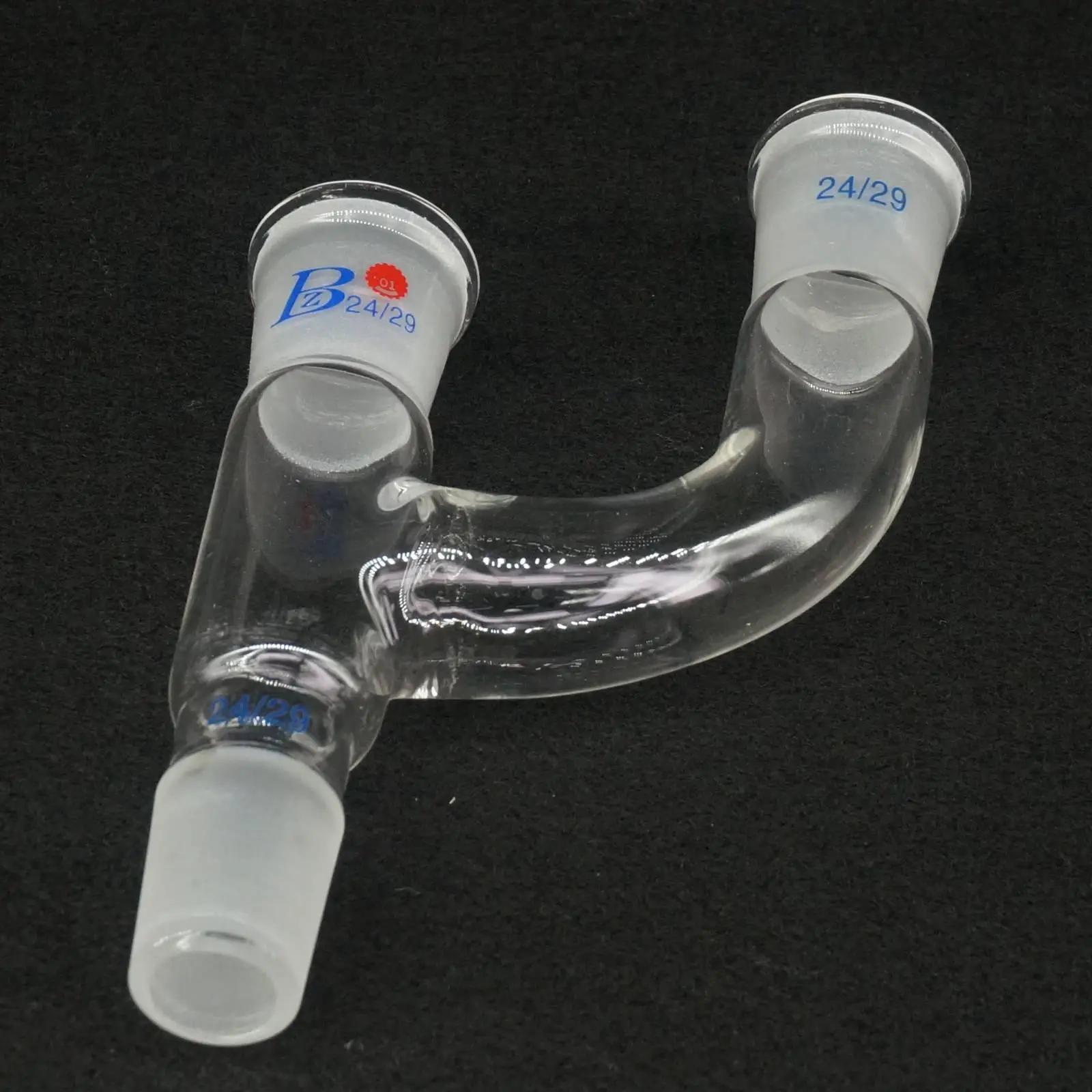 24/29 Joint Borosilicate Glass Three Way Distillation Head Adapter Lab ...