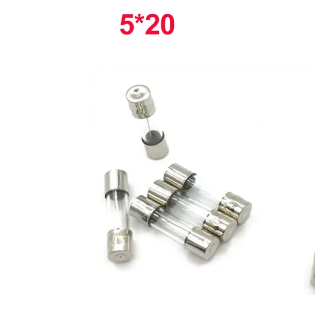 100pcs/box 5*20mm 6*30mm Fast Blow Glass Tube Fuses 5x20 6x30 mm 250V 0.5 1 2 3 4 5 6 8 10 15 20 ...