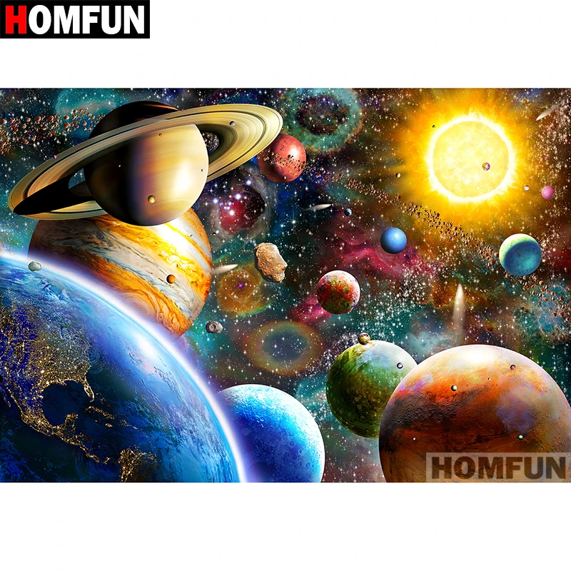HOMFUN-Diamond-Embroidery-Universe-Planet-Pattern-DIY-5D-Diamond ...