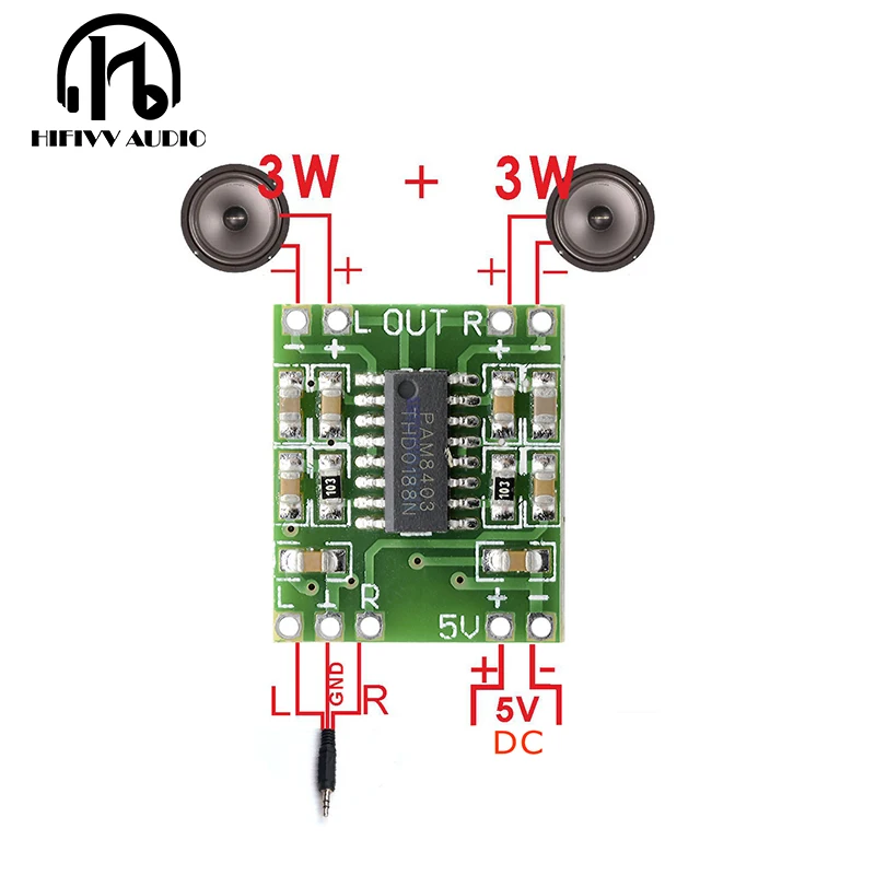 5w Mini Digital Audio Amplifier Board For Class D Hifi Stereo Audio ...