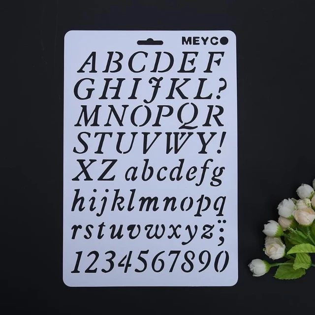 Hollow DIY Alphabet Number Lettering Stencil Template Letter, Lettering ...