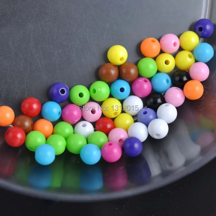 Wholesale 6mm 400pcs Mixed Solid Color Acrylic Round Spacer Beads For ...