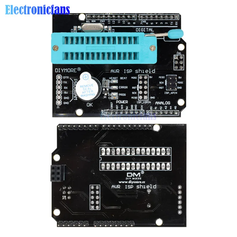Arduino R3 Mega2560 Pro Mini Atmega328p 부트로더 버너 Spi 모듈 용 버저가있는 Avr Isp 프로그래밍 가능 확장 실드isp