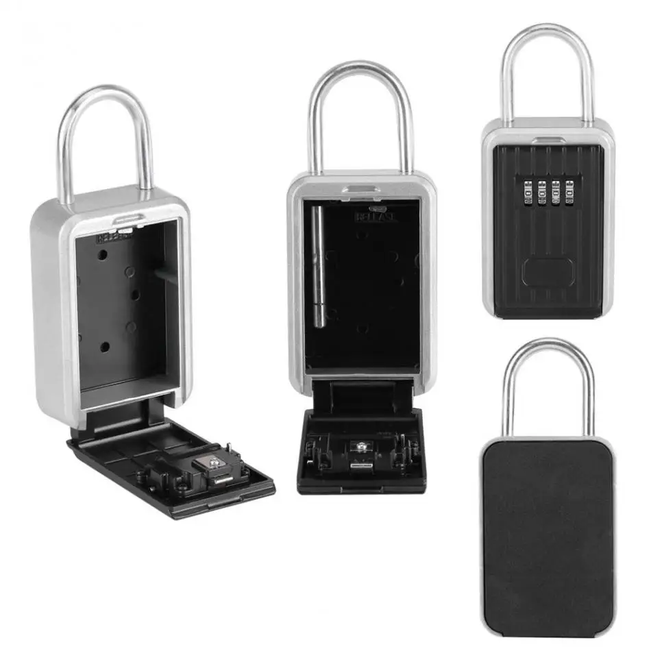 4 Digit Key Lock Box Safe Security Outdoor Storage Key Box Holder Door ...