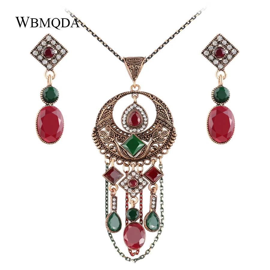 2 Pcs/lot Turkish Antique Gold Bridal Jewelry Sets Vintage Tassel ...