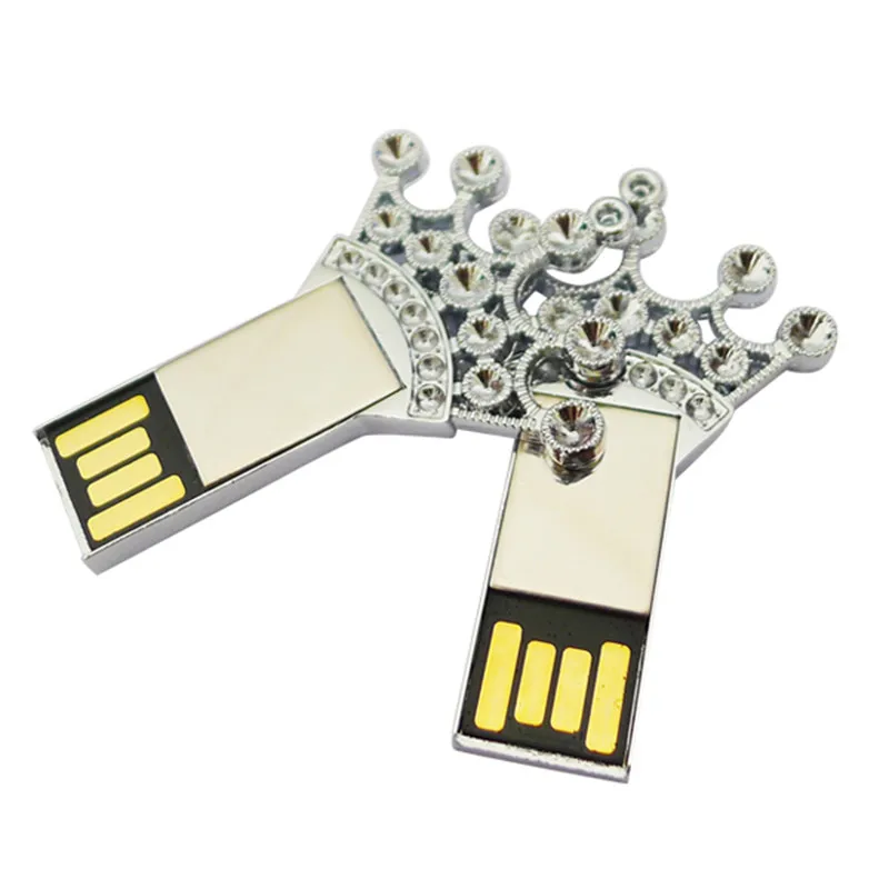 Silver Metal Key Jewelry Crown Shape Pen Drive U Disk Storage Memory ...
