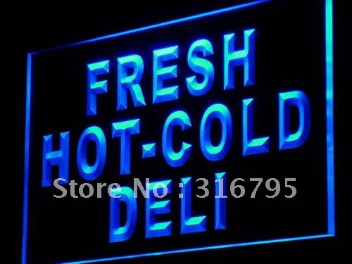 I875 Fresh Hot Cold Deli Food Cafe Led Neon Light Light Signs On/off ...