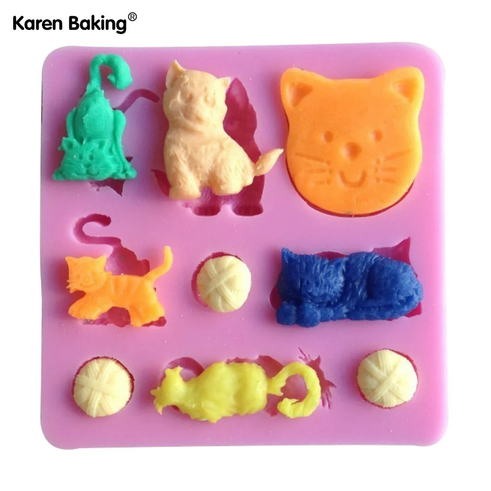 Cartoon Cat Chocolate Candy Jello Silicone Mold Mould Cake Tools ...