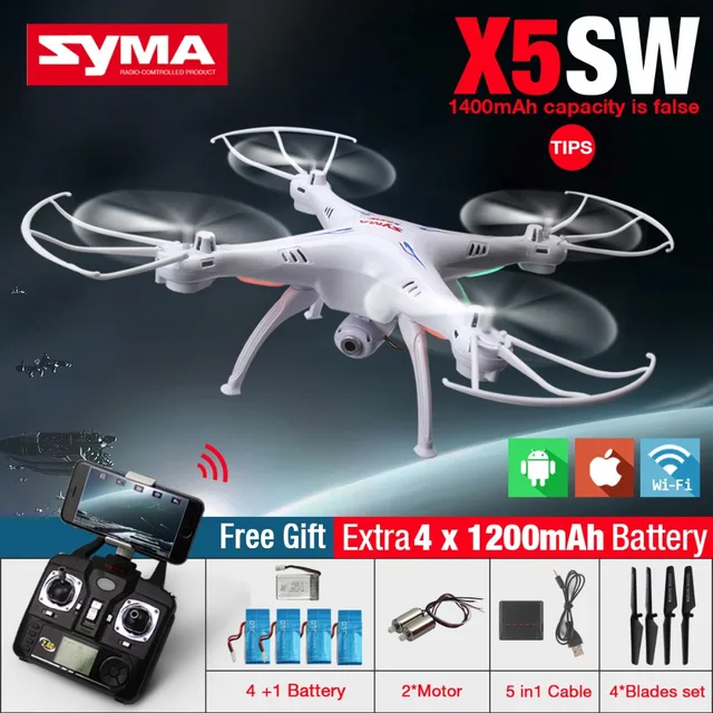 Syma X5sw And X5sw 1 Fpv Rc Drone With Wifi Camera Hd 2 4g 6 Axis Rc