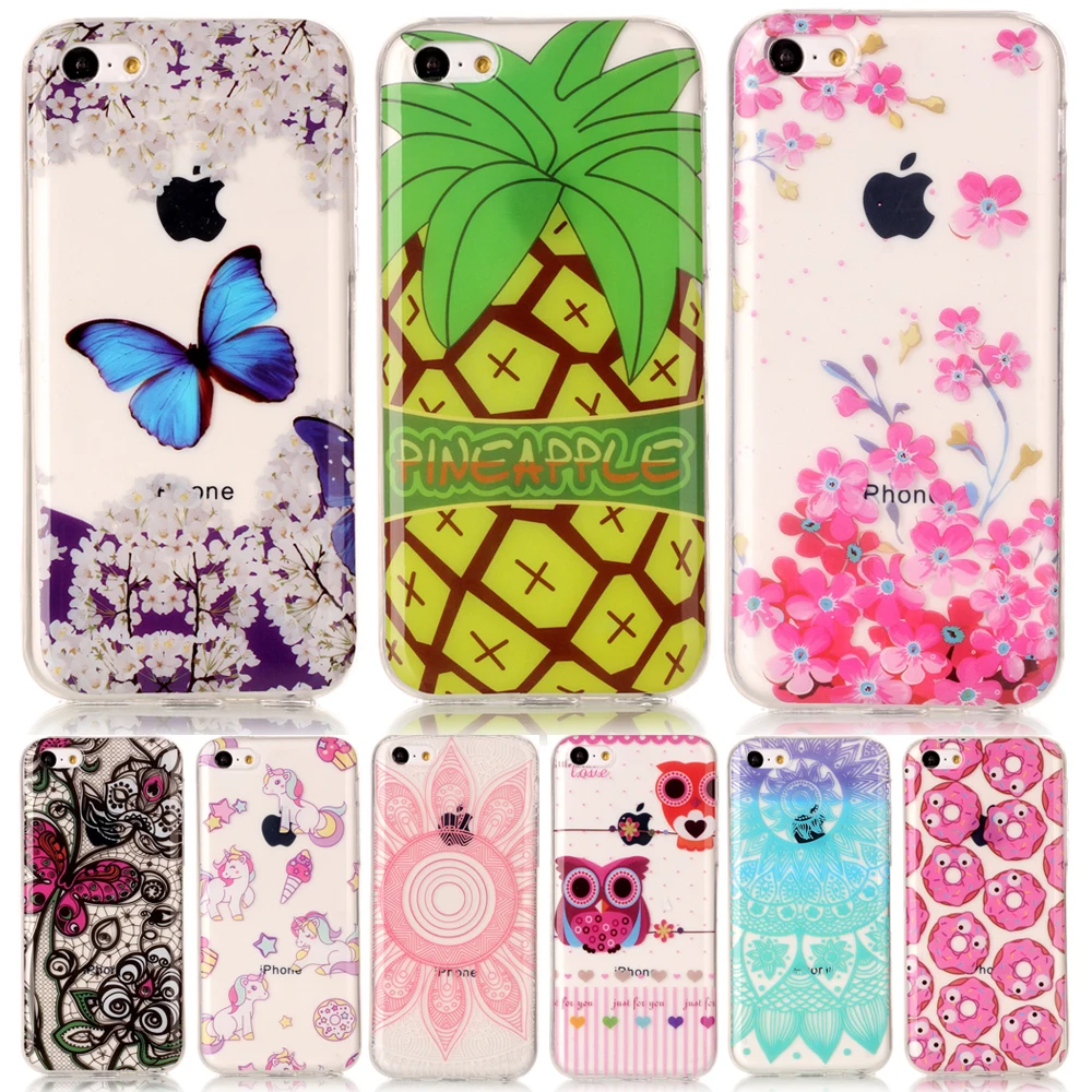 For Coque iPhone 5C Case Silicone Transparent TPU Soft Case iPhone 5C ...