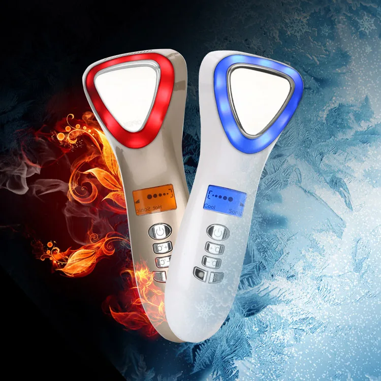 Ultrasonic Cryotherapy Hot Cold Hammer Facial Lifting Tightening Shrink ...