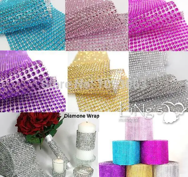 Wedding Supply Bridal Diamante Ribbon Diamond Roll Trim Bling Cake ...