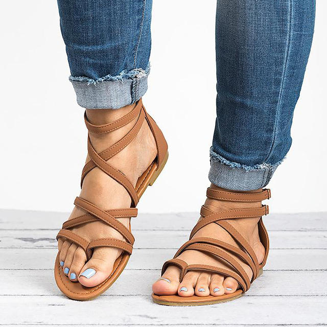 Back Zip Women Gladiator Sandals