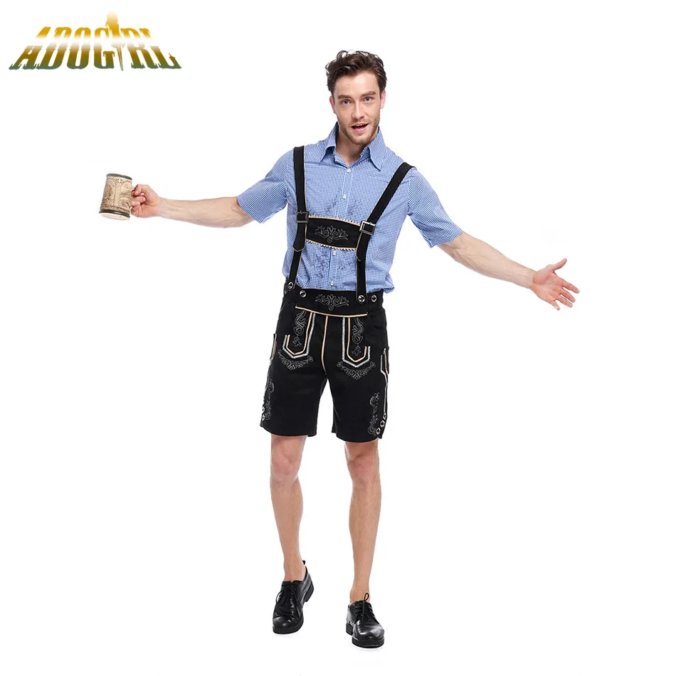 2 Pcs Hot German Beer Man Costumes Adult German Bavarian Oktoberfest
