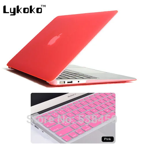 2in1 Pink Matte Rubberized Hard Case Cover(11 colors) +Keyboard Cover ...
