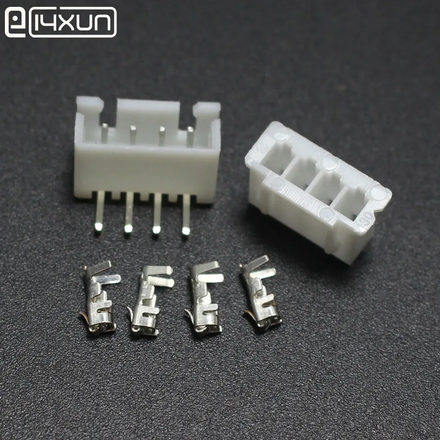 50sets Xh2.54-4p Connector Kits 2.54mm 4pin Xh 90 Angle Plug + Jack ...