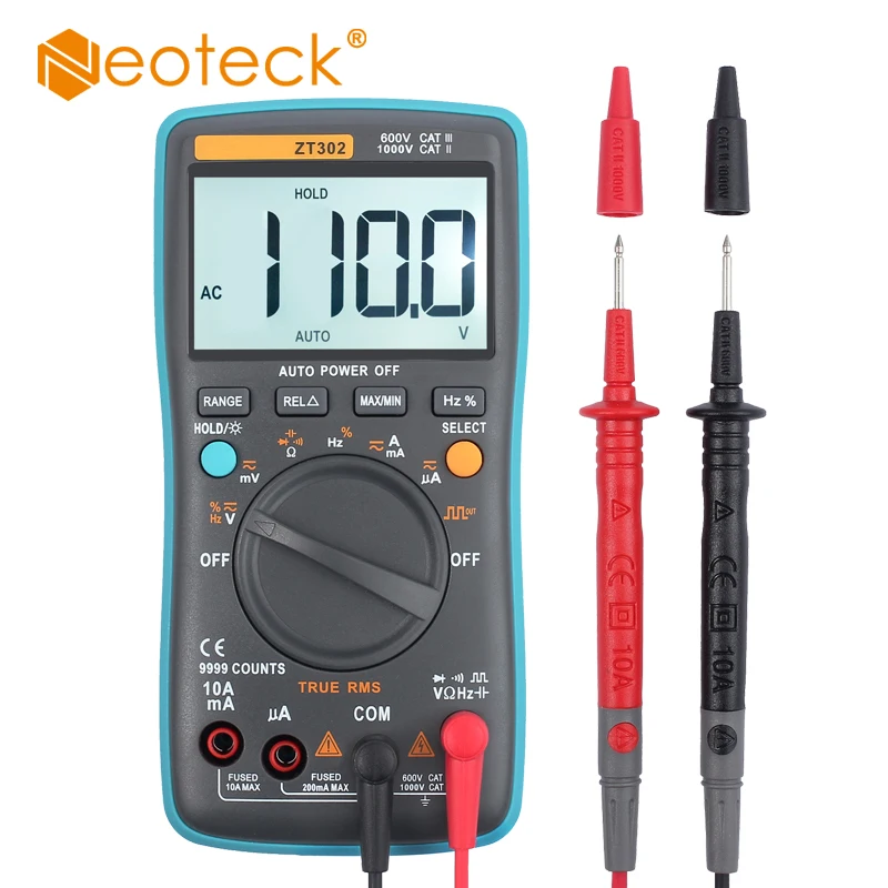 Digital Multimeter 9999 Counts Trms Autoranging Multi Meter With Square