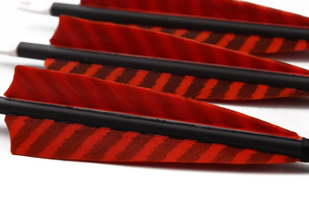 Longbowmaker 12PCS Red Streak Tukey Feather Arrows For Longbow With ...