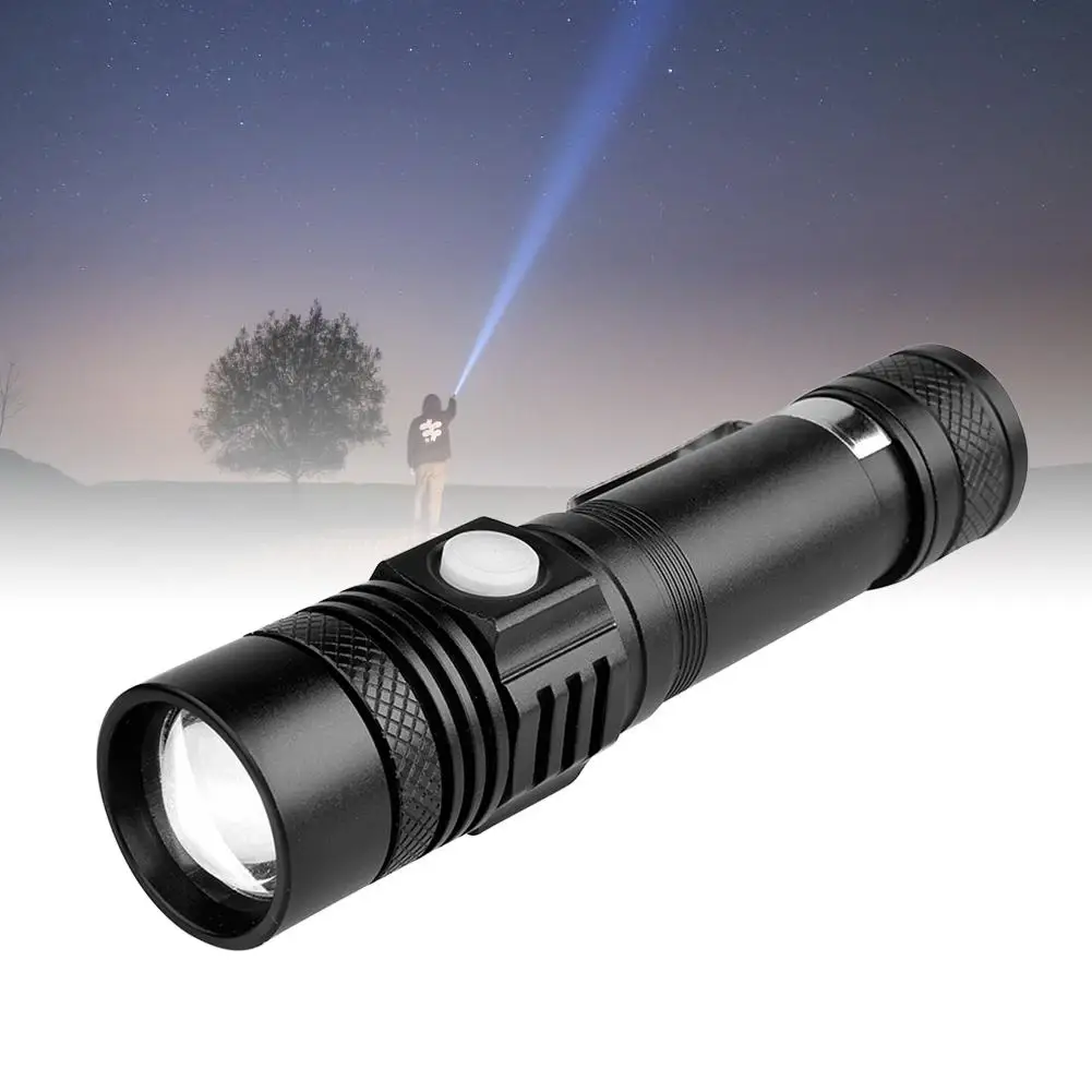 SKYWOLFEYE Rechargeable T6 LED Aluminum Flashlight 18650 Battery ...