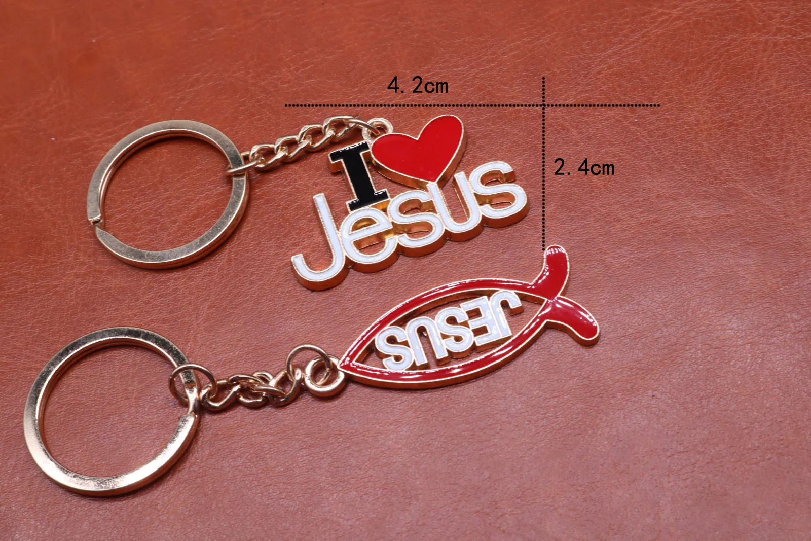 Religious Jesus golden car key chain chain I love Jesus key link chain ...