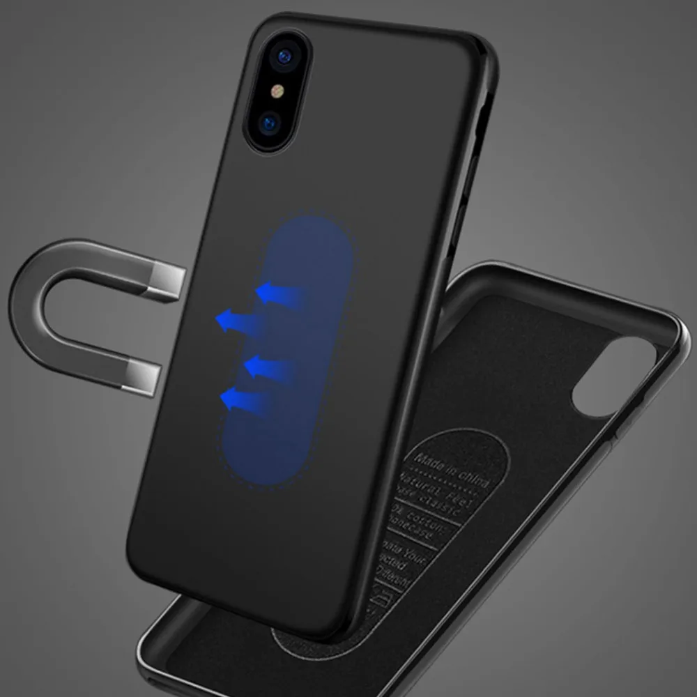 New Magnet Case Soft Silicone Magnetic Car Phone Holder Case Bulit in ...