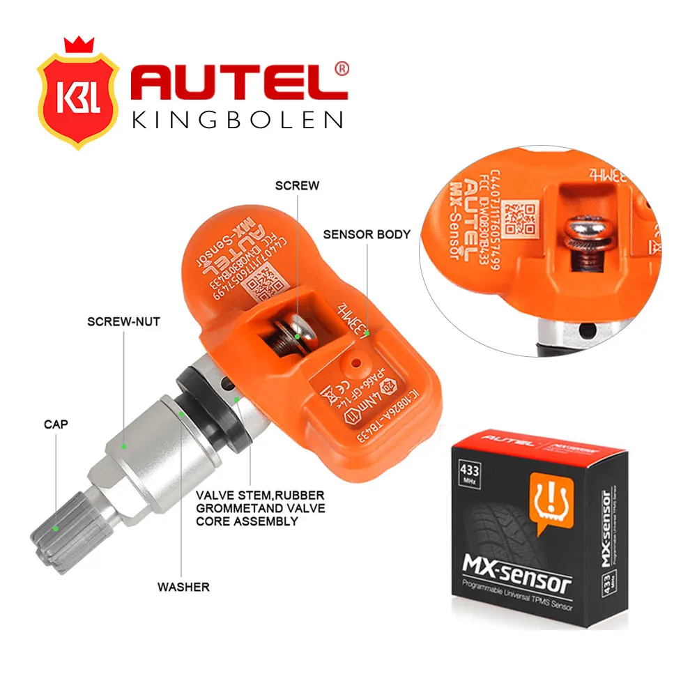 Autel Mx Sensor Tpms 433mhz315mhz Sensor 433 For Tire Pressure Universal Programmer Maxtpms Pad