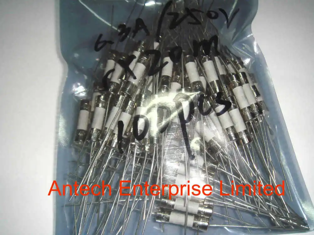 100 PCS T6.3A 250V round type 5X20MM ceramic fuse with lead|Integrated ...