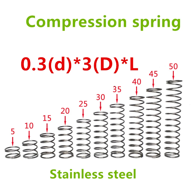 50pcs 0.3*3*(5/10/15/20/25/30/35/40/45/50) Stainless Steel Series Small ...