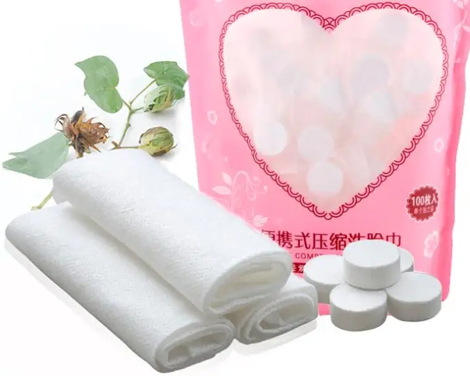100pcs Magic Compressed Travel Towel Pill Towel Hand Towel Wipes Paper Tissue Mask Disposable