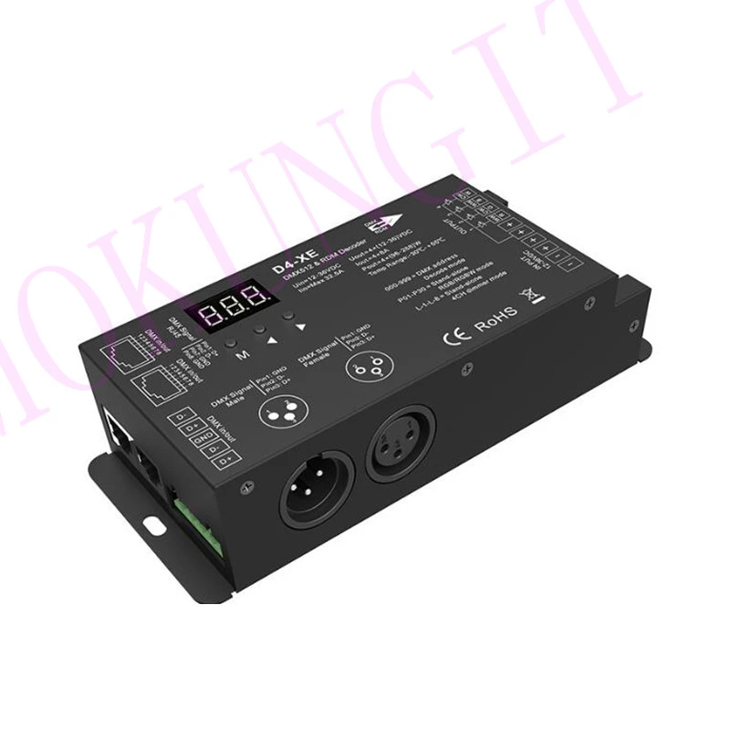 4CH*8A 12 36VDC CV DMX Decoder D4 XE 4 Channel Decoder D4 XE DMX512 project with Iron Shell ...