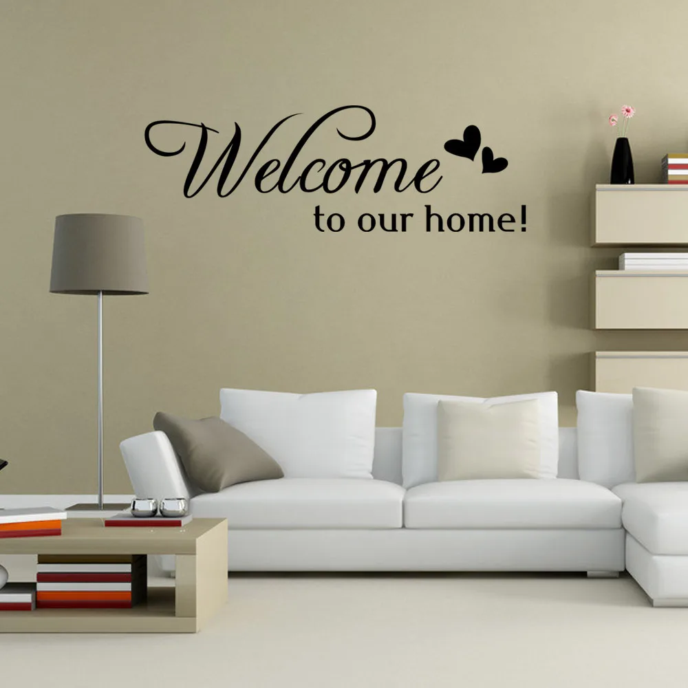 Art Wall Stickers Welcome To Our Home Quote Wall Decals Design Creative ...