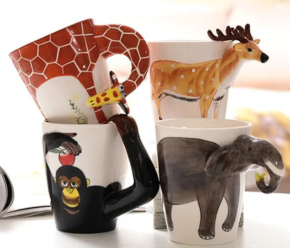 New design Creative Ceramic 3D Mug,coffee milk puer tea mugs 3D animal ...