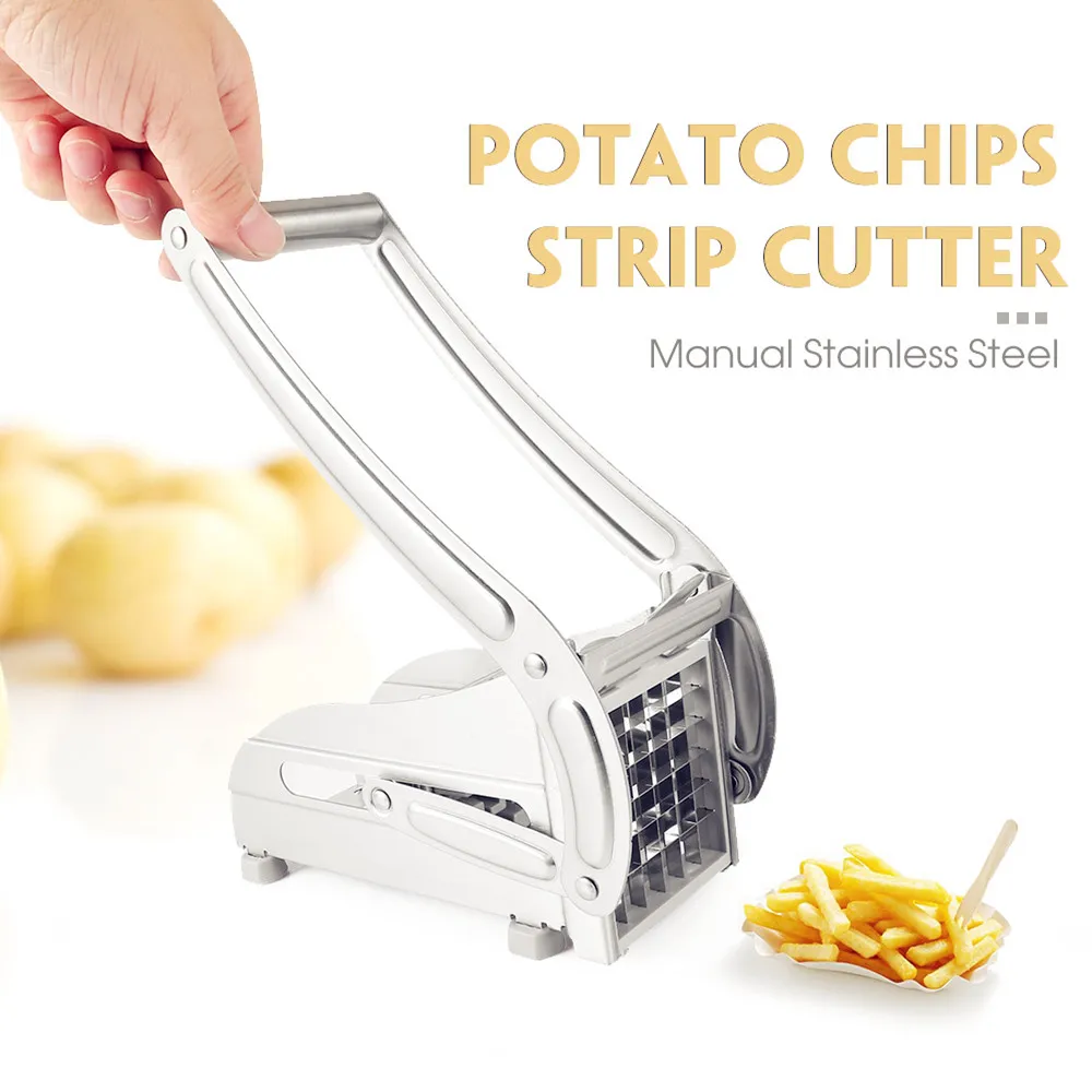 New Household Potato Strip Cutter Stainless Steel Hand Operated Chips