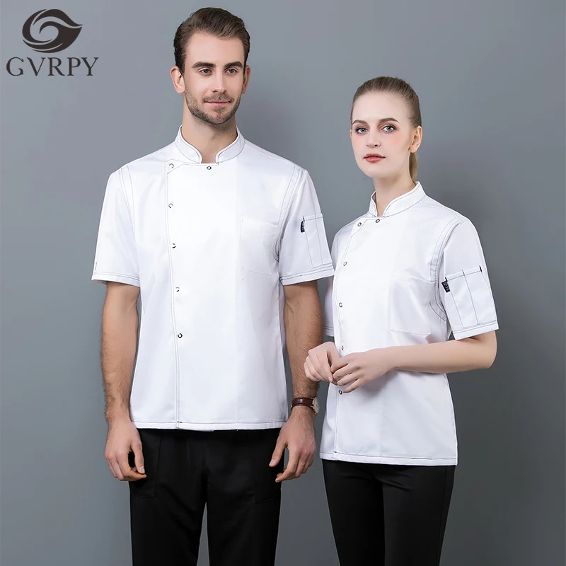 Breathable Short Sleeve Chef Jacket Summer Restaurant Canteen Food ...