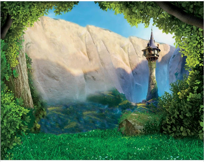 5x7FT Tangled Rapunzel Princess Forest Rocks Bald Mountain Sunshine ...
